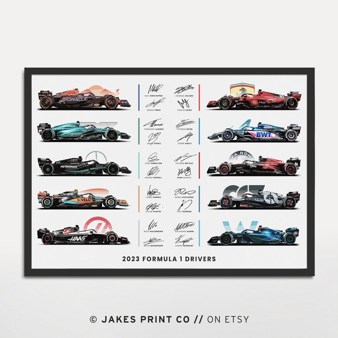 2023 Formula 1 Driver Signature Autographed Poster Digital Download ...