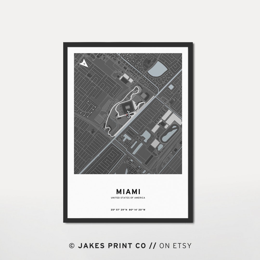 Miami Formula 1 Track Poster Digital Download Print F1 Wall Art Gift ...