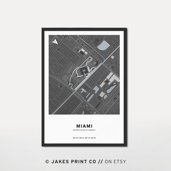 Miami F1 Poster - Etsy
