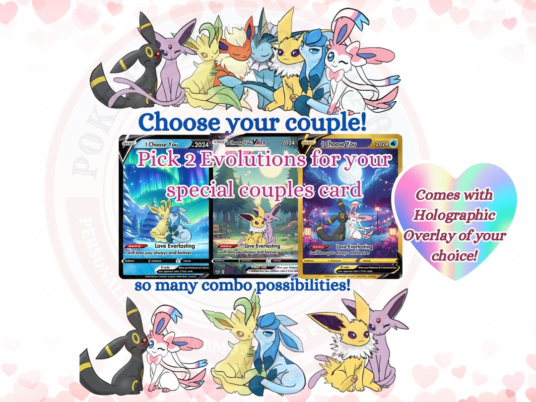 Choose Your Couple Evolutions Eevee Evolutions Couples Card Anniversary ...