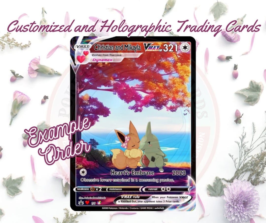 Full Custom Art Pokemon Trading Card Personalized Trading - Etsy