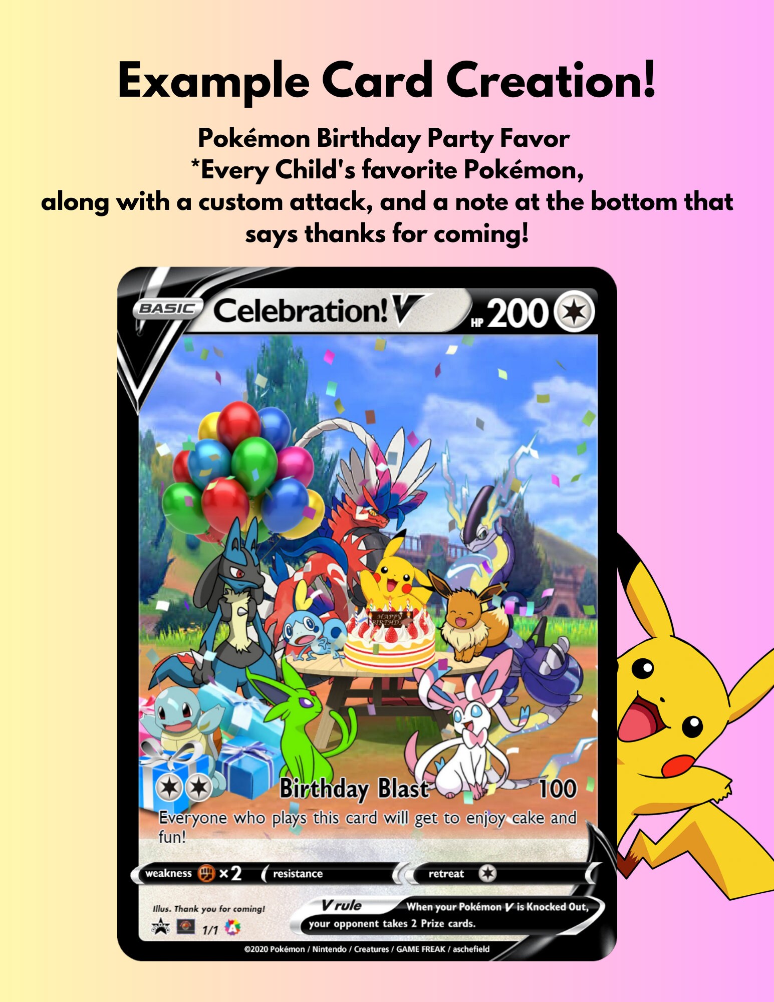 Full Custom Art Pokemon Trading Card Personalized Trading - Etsy