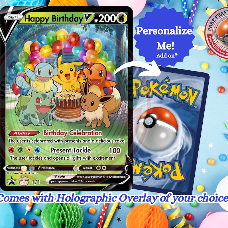 Personalized Pokemoncard - Etsy