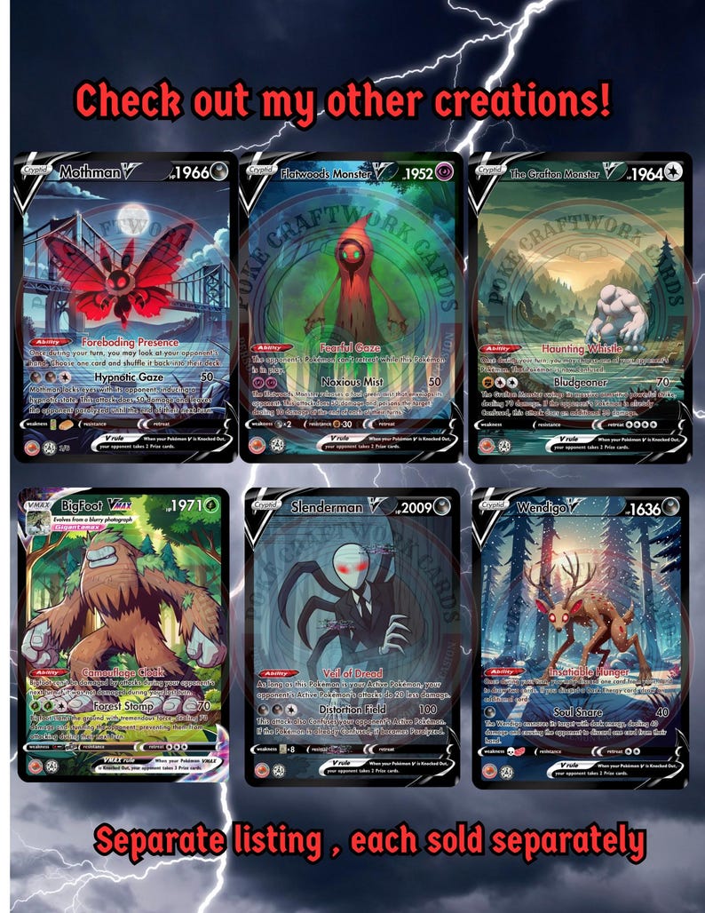 Custom Fakemon Baby Cryptid Card – Mothman, Bigfoot Art - Etsy Canada