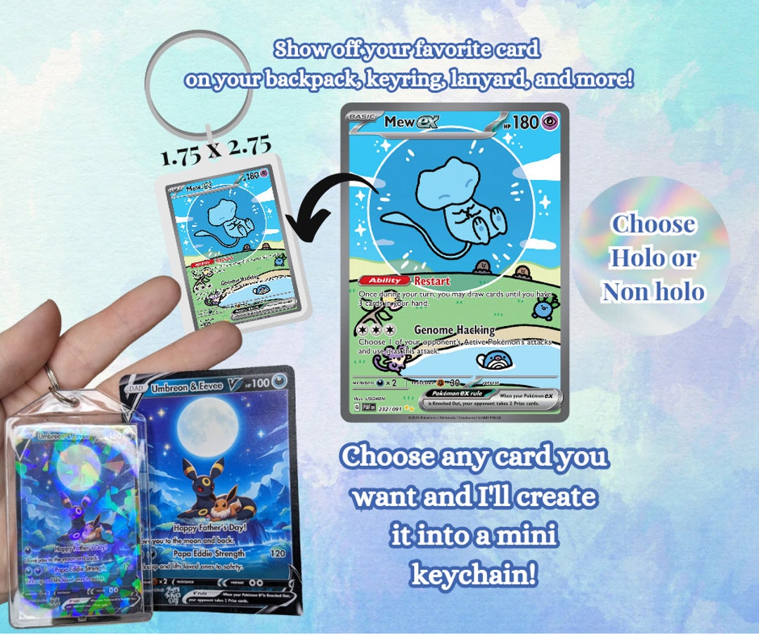 Card Keychains Holographic Trading Card Keychains choose Any Card - Etsy
