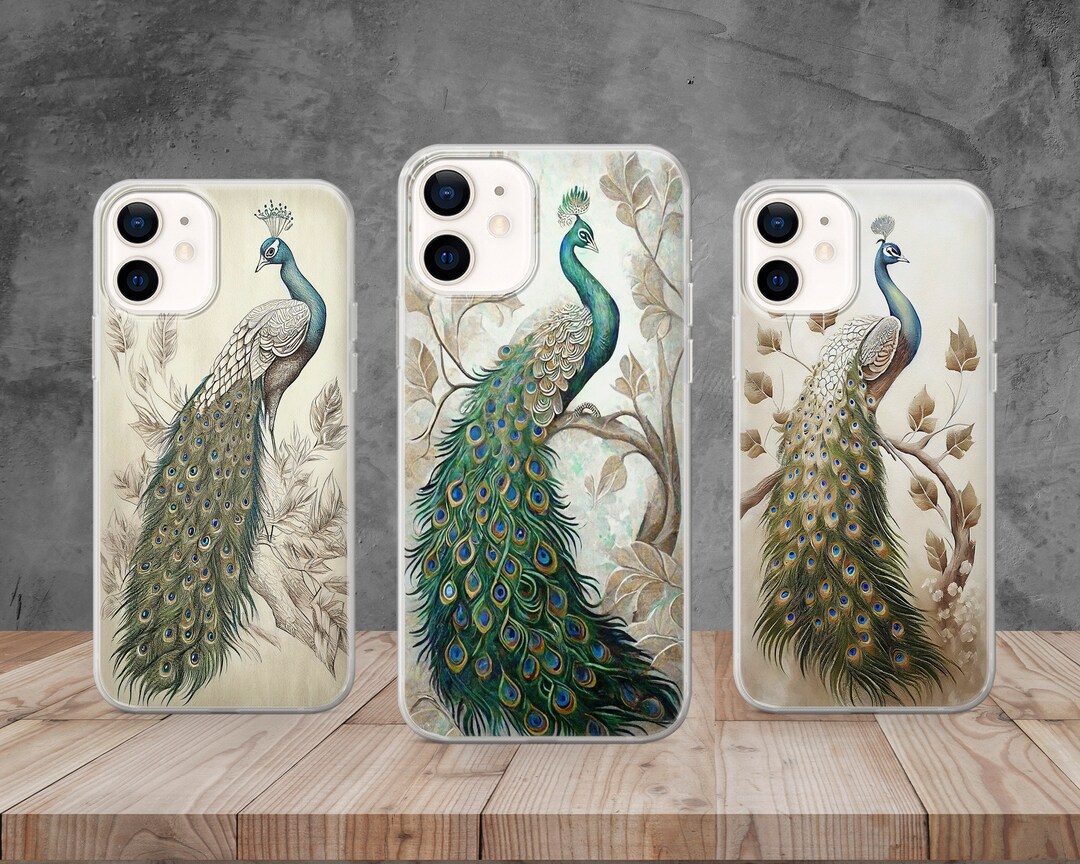 Paint Like Peacock in Pale Dull Colour Phone Case for iPhone 15, 14, 13 ...