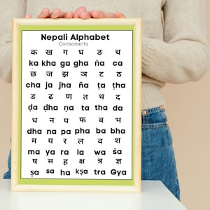 Nepali Alphabet Printable| Nepali Language Learning Chart | Wall Decor ...