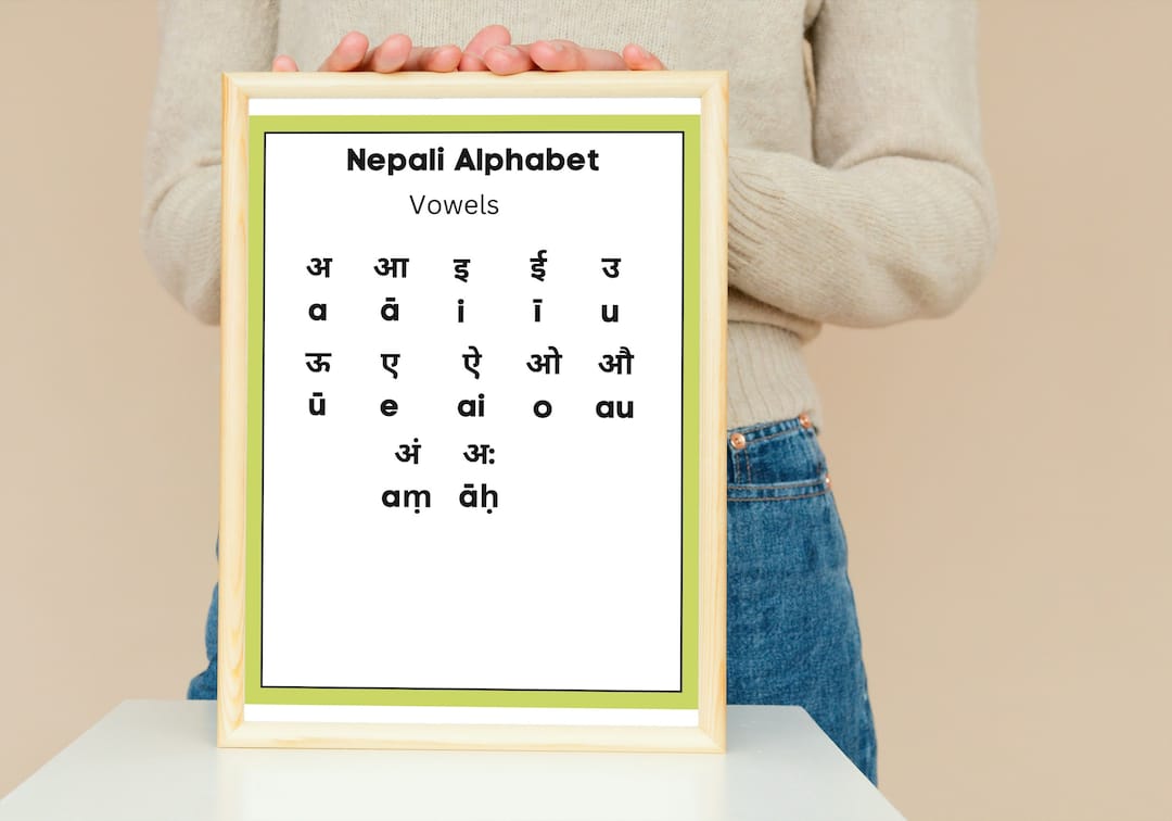 Nepali Alphabet (vowels ) Printable |nepali Language Learning Chart | Kids Learning | Wall-decor ...