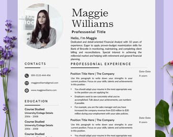Modern Resume Template for Google Docs Word & Pages Resume - Etsy