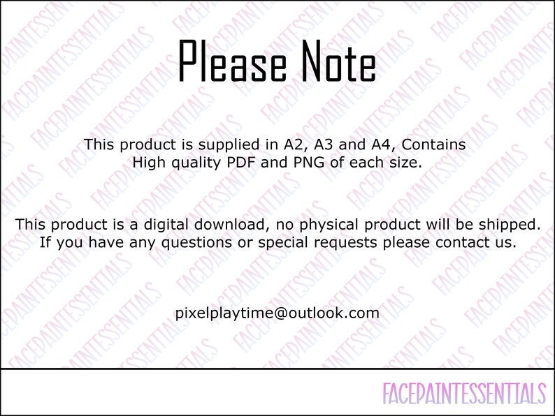 Printable Popular Face Paint Design Board, Designs for Face Painters - Etsy