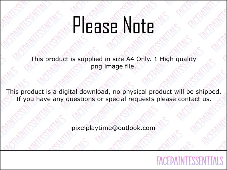 Printable Face Paint Payment Sign, Designs for Face Painters - Etsy