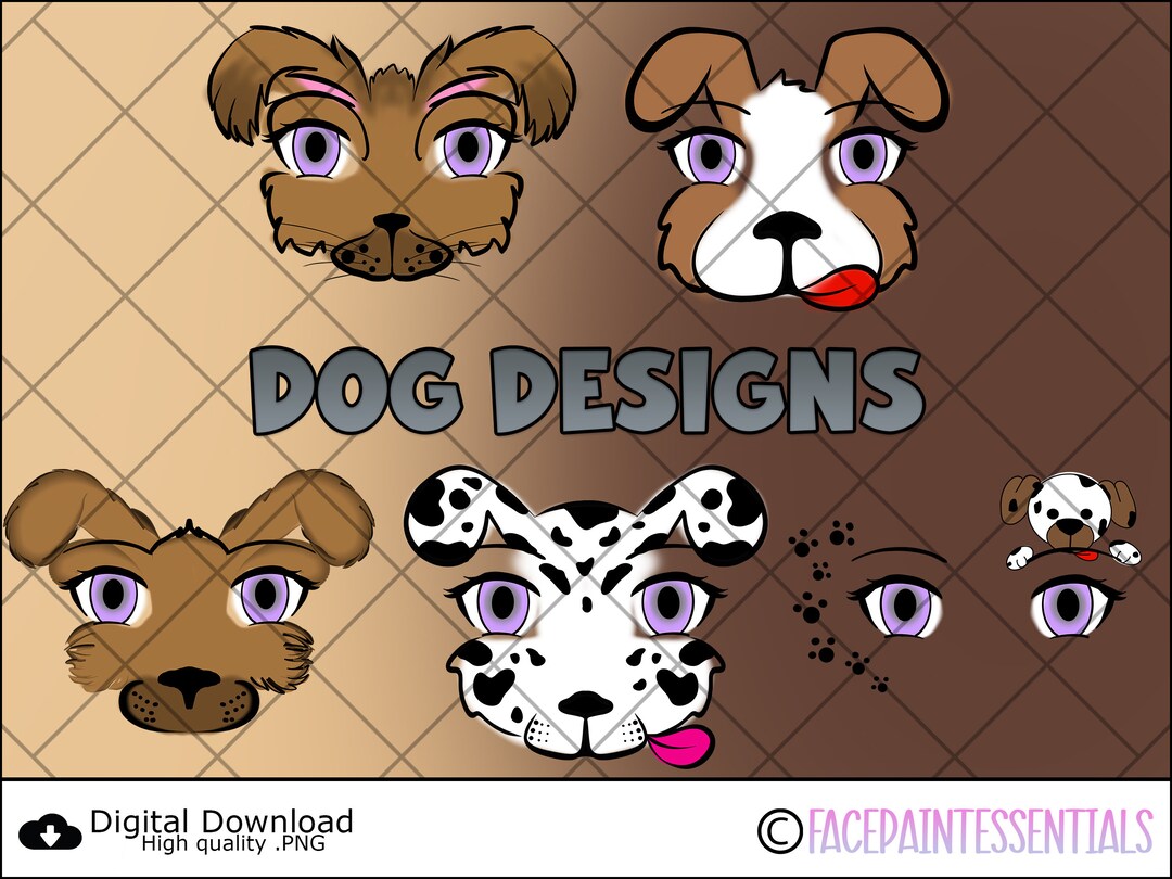 Printable Dog Face Painting Designs - Etsy