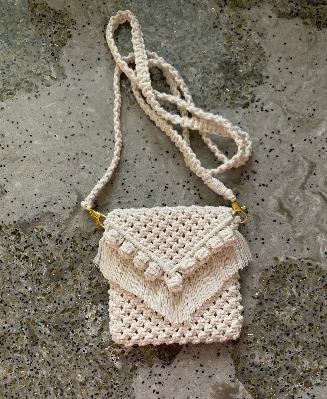 Small Macrame Cross Body Purse Extra Small Ivory Purse Flower Girl ...