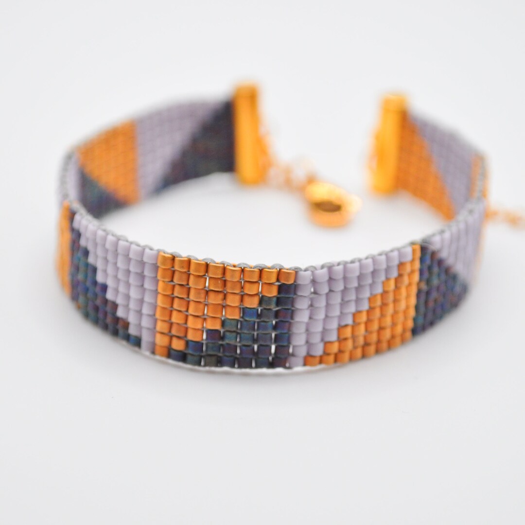 Abstract Geometric Beaded Bracelet High Quality Seed Bead Bracelet Hand ...