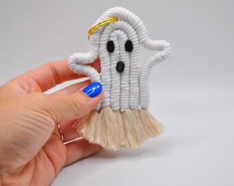 Ghost Macrame-handmade, Macrame Ghost, Spooky Decor, Halloween Decor ...