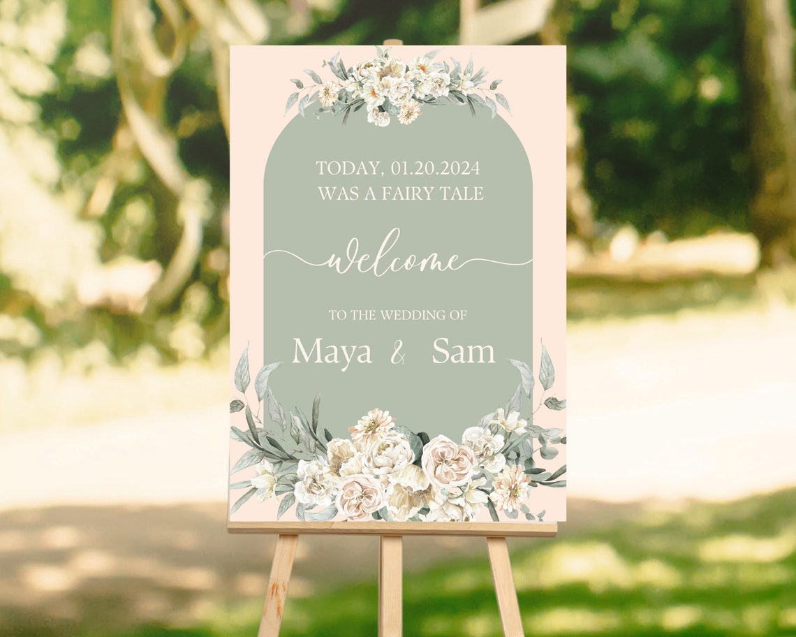 Personalized Taylor Swift Wedding Welcome Sign, Today Was A Fairy Tale ...