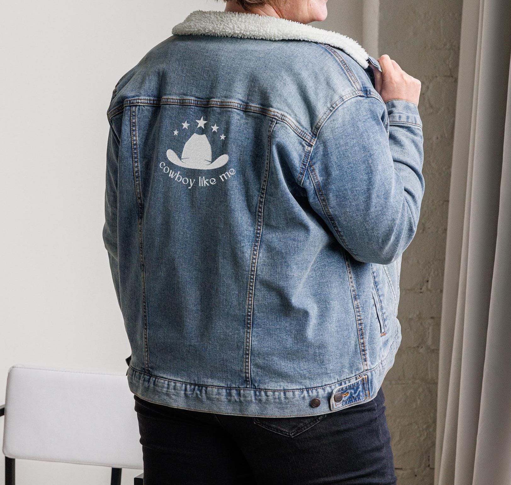 Cowboy Like Me Denim Sherpa Jacket Unisex, Taylor Swift Inspired Jean ...