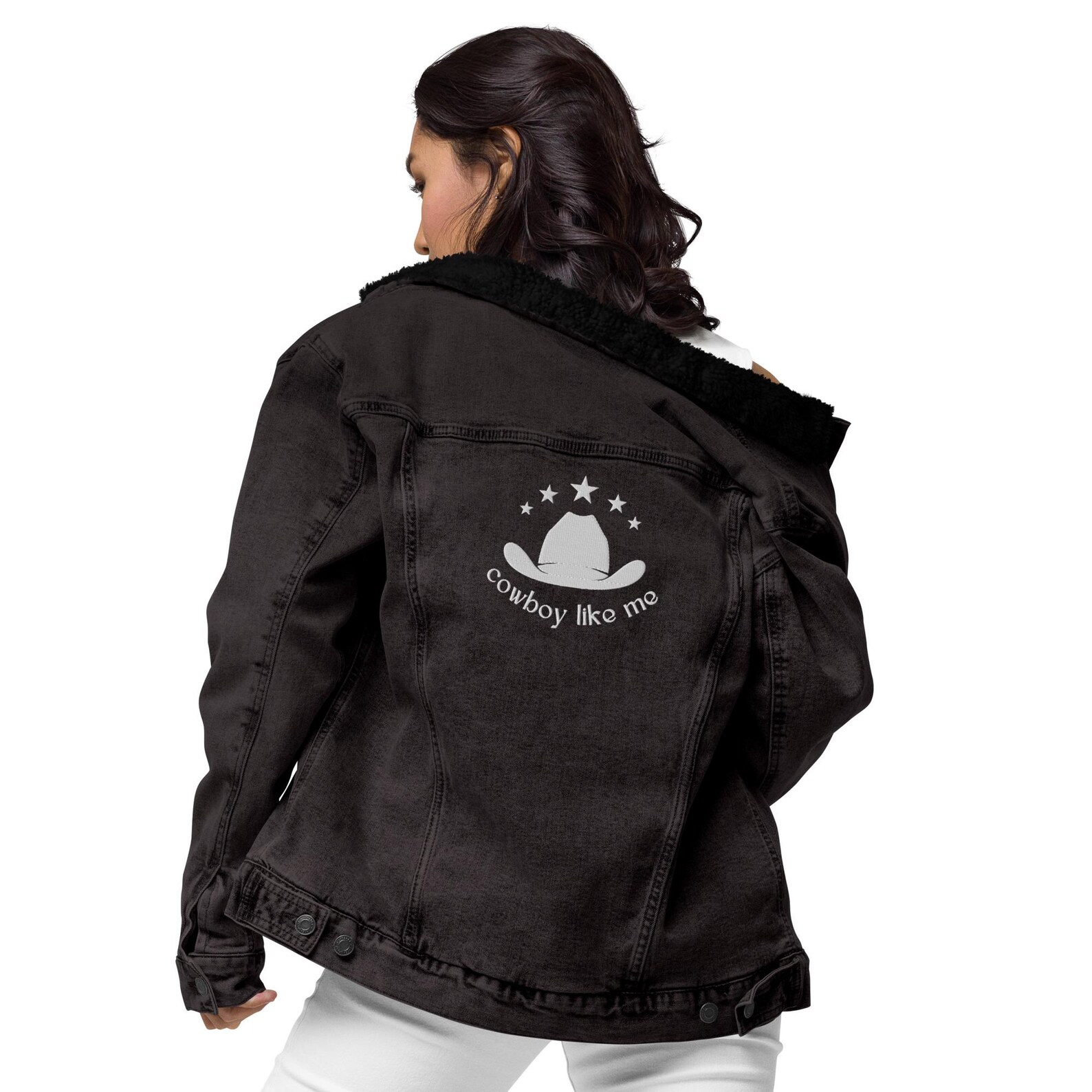 Cowboy Like Me Denim Sherpa Jacket Unisex, Taylor Swift Inspired Jean ...