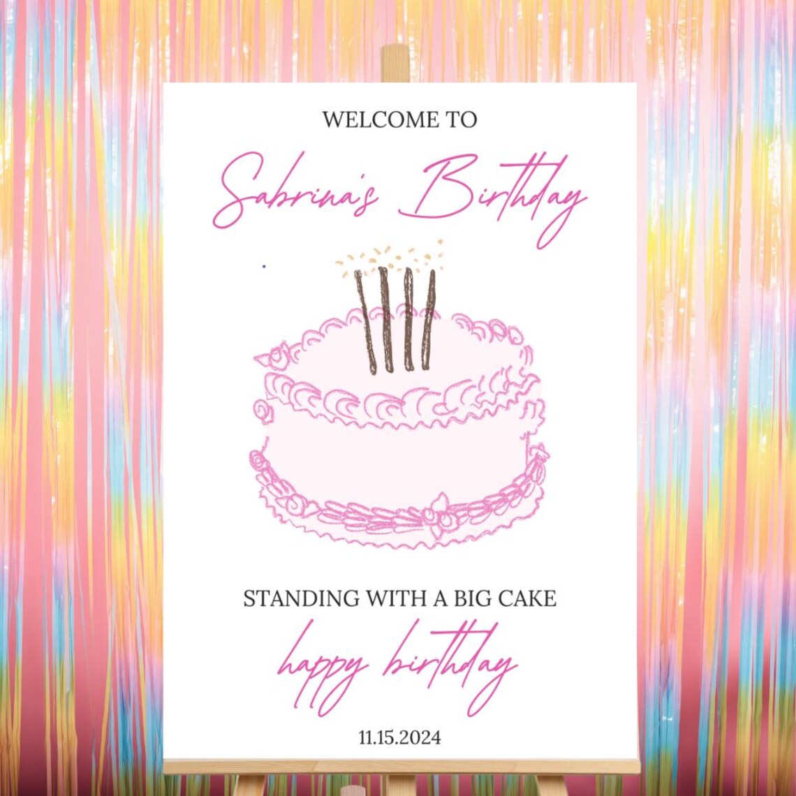 Taylor Swift Birthday Welcome Sign, Standing With A Big Cake Happy ...