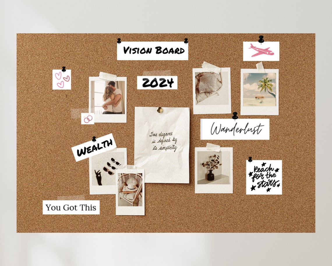 Printable Vision Board Words Alphabetized, Vision Board Graphics ...