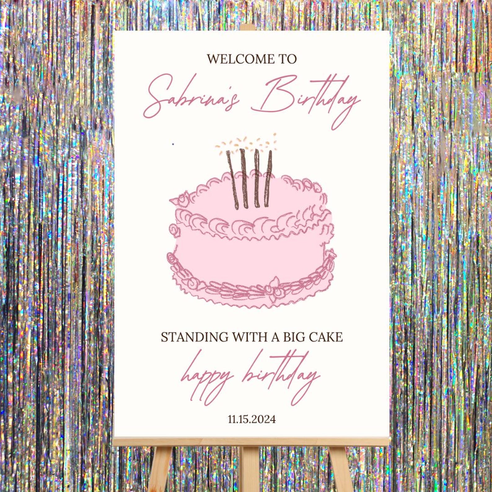 Taylor Swift Birthday Welcome Sign, Standing With A Big Cake Happy ...