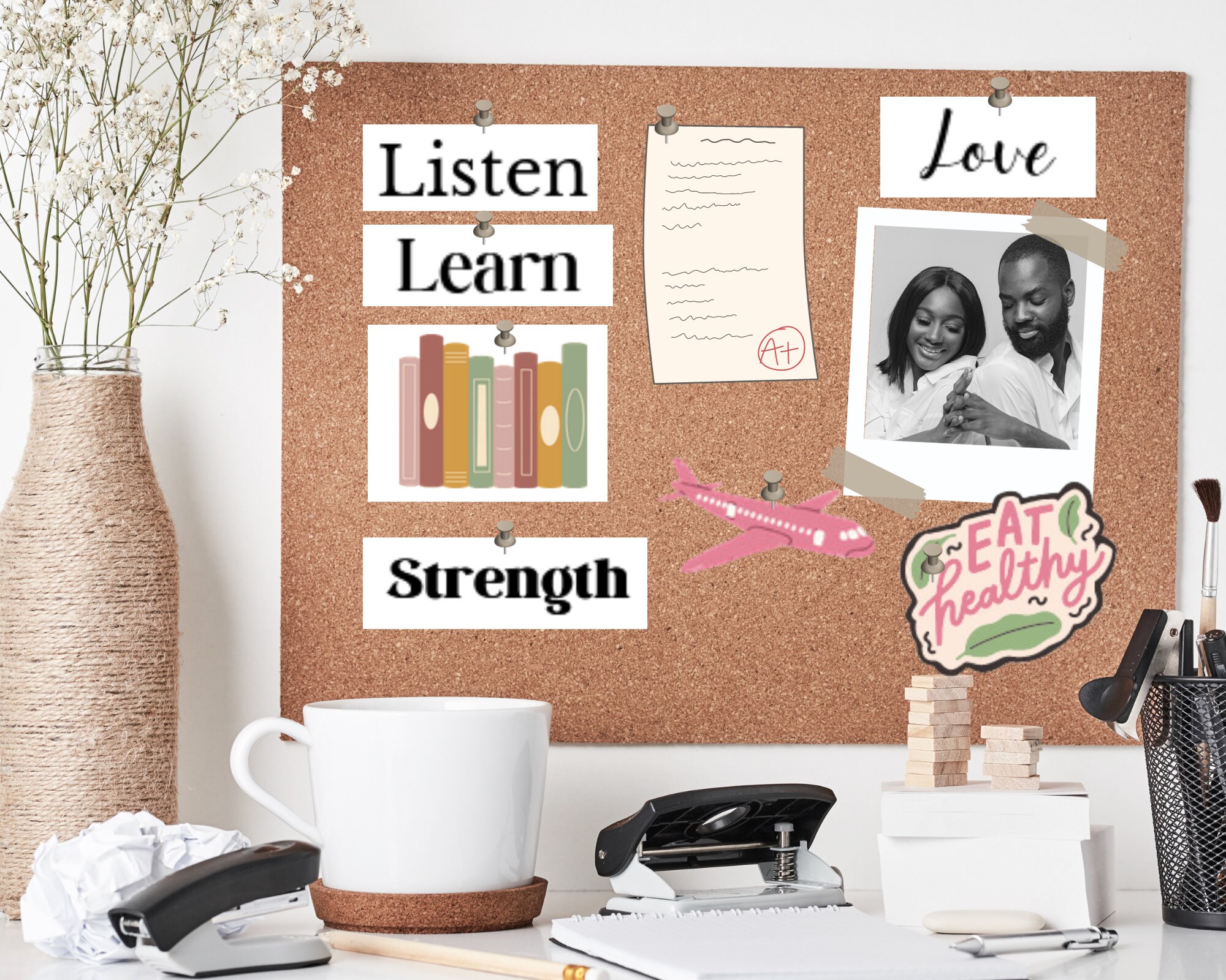 Printable Vision Board Words Alphabetized, Vision Board Graphics ...