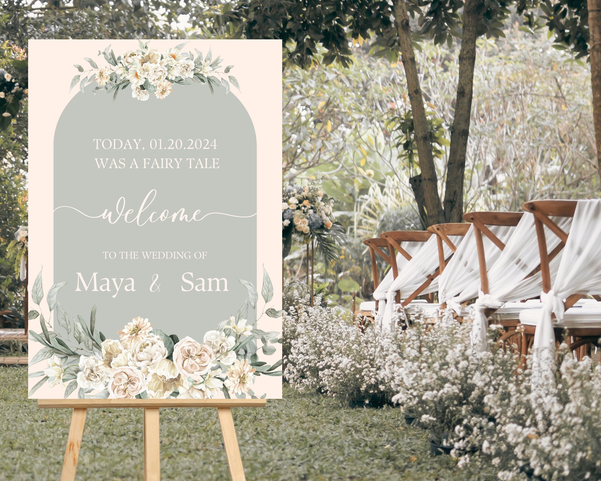 Personalized Taylor Swift Wedding Welcome Sign, Today Was A Fairy Tale ...