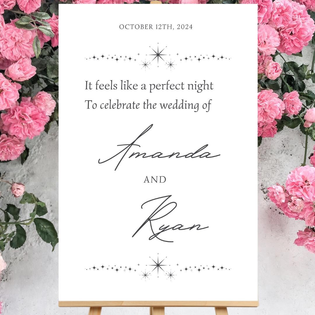 Taylor Swift Inspired Wedding Welcome Sign, It Feels Like A Perfect ...
