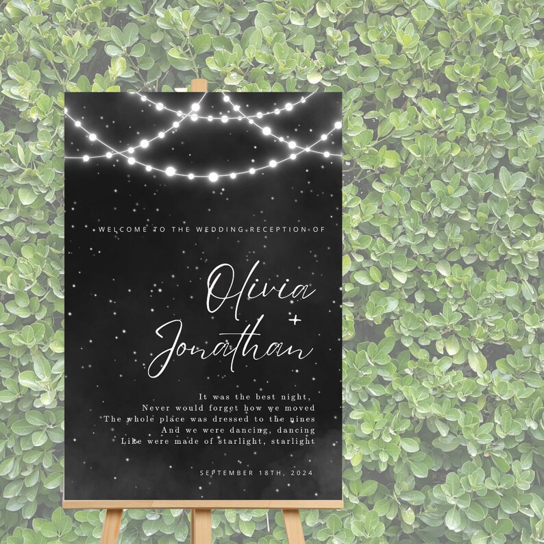 Personalized Taylor Swift Starlight Lyrics Wedding Welcome Sign, Foam ...