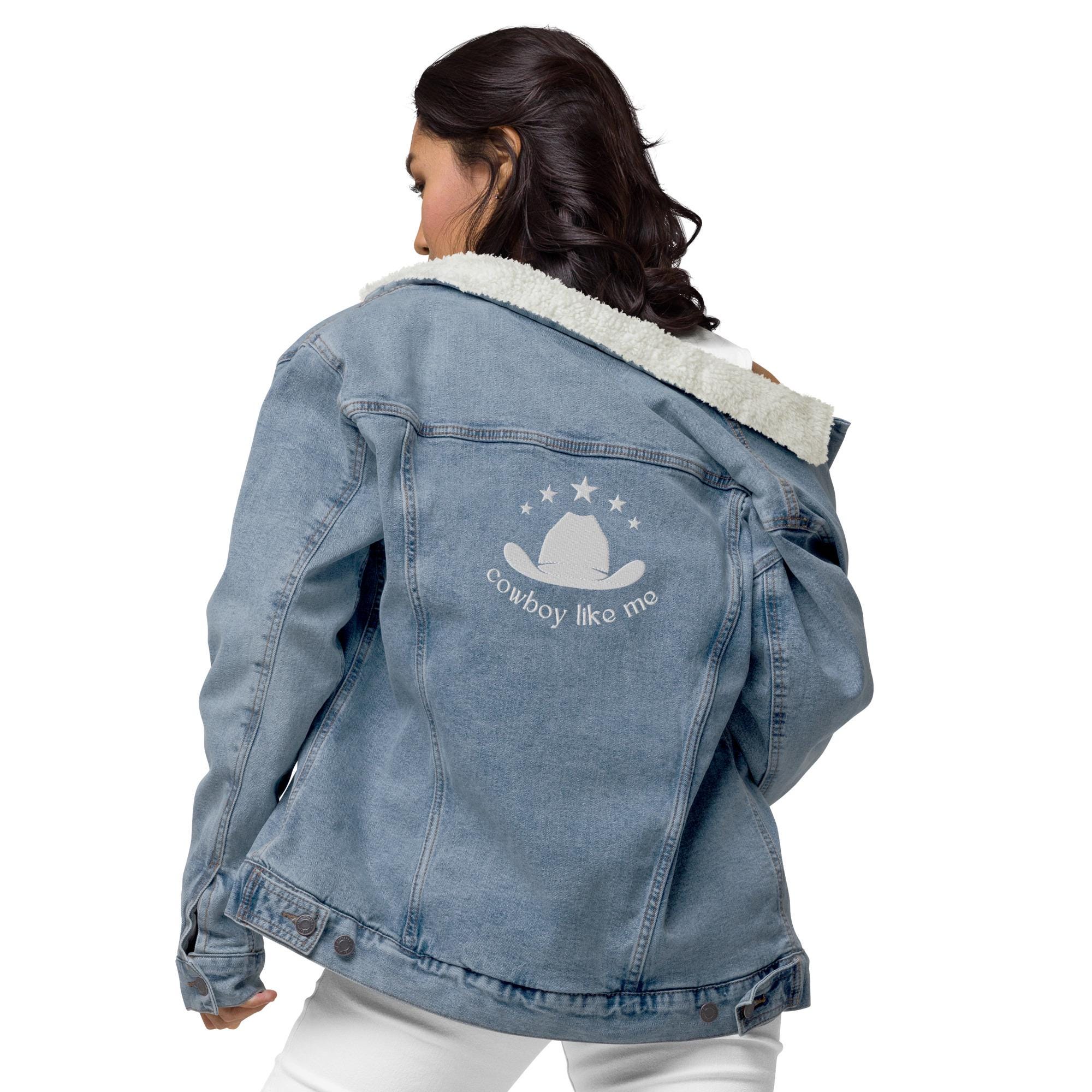 Cowboy Like Me Denim Sherpa Jacket Unisex, Taylor Swift Inspired Jean ...