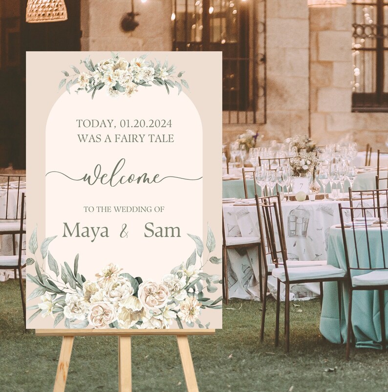 Personalized Taylor Swift Wedding Welcome Sign, Today Was A Fairy Tale ...