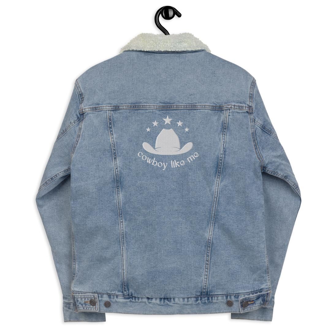 Cowboy Like Me Denim Sherpa Jacket Unisex, Taylor Swift Inspired Jean ...