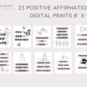 23 Inspirational Prints, Digital Download, 8 X 10 Typography Wall Art ...