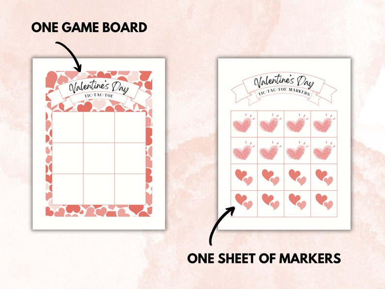 Printable Valentine's Day Tic Tac Toe Game Instant Printable Activity ...