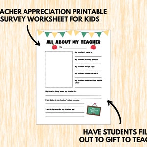 Teacher Appreciation Week Printable, Teacher Survey, Teacher Printable ...