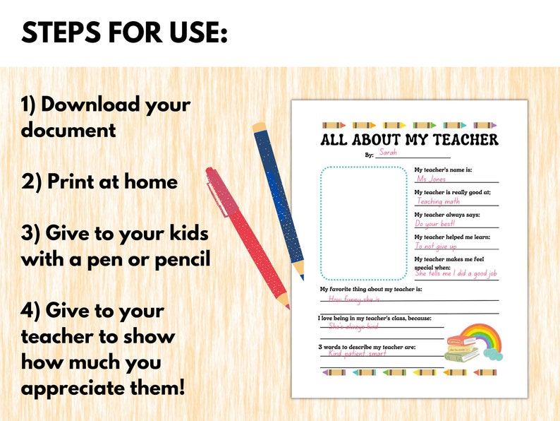 Teacher Appreciation Week Printable, Teacher Survey, Teacher Printable ...