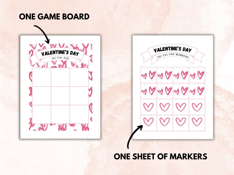 Printable Valentine's Day Tic Tac Toe Game | Instant Printable Activity ...