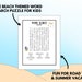 Word Search Puzzle for Kids With Beach Theme | Instant Download ...