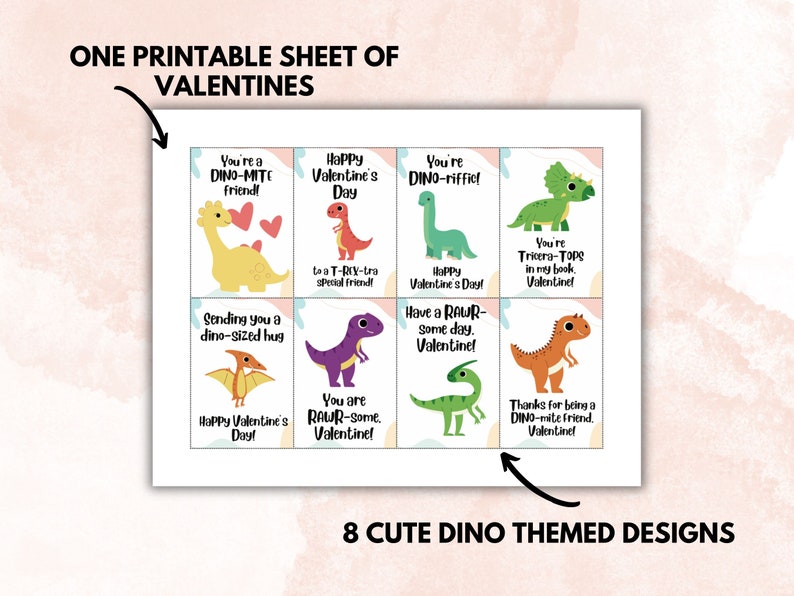 Printable DINO-MITE Valentine's Day Printable Classroom Valentines ...
