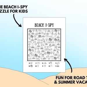 I-spy Puzzle for Kids With Beach Theme | Starfish, Crab, Sandcastle ...
