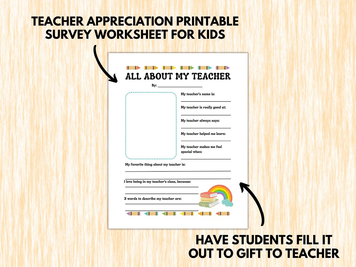 Teacher Appreciation Week Printable, Teacher Survey, Teacher Printable ...