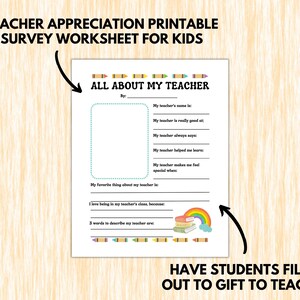 Teacher Appreciation Week Printable, Teacher Survey, Teacher Printable ...