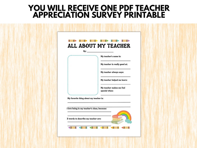 Teacher Appreciation Week Printable, Teacher Survey, Teacher Printable ...