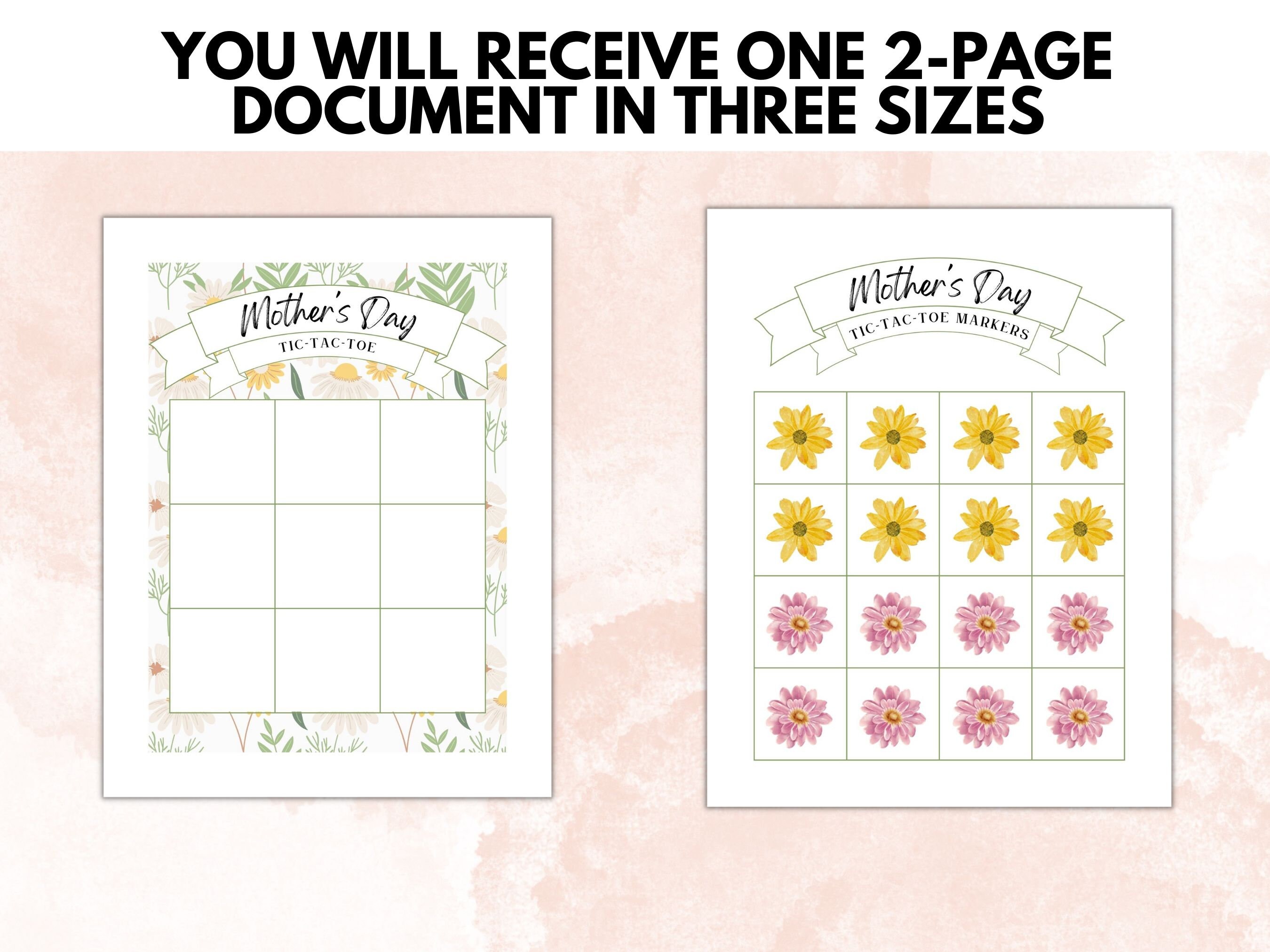 Printable Mother's Day Tic Tac Toe Game | Instant Printable Gift for ...