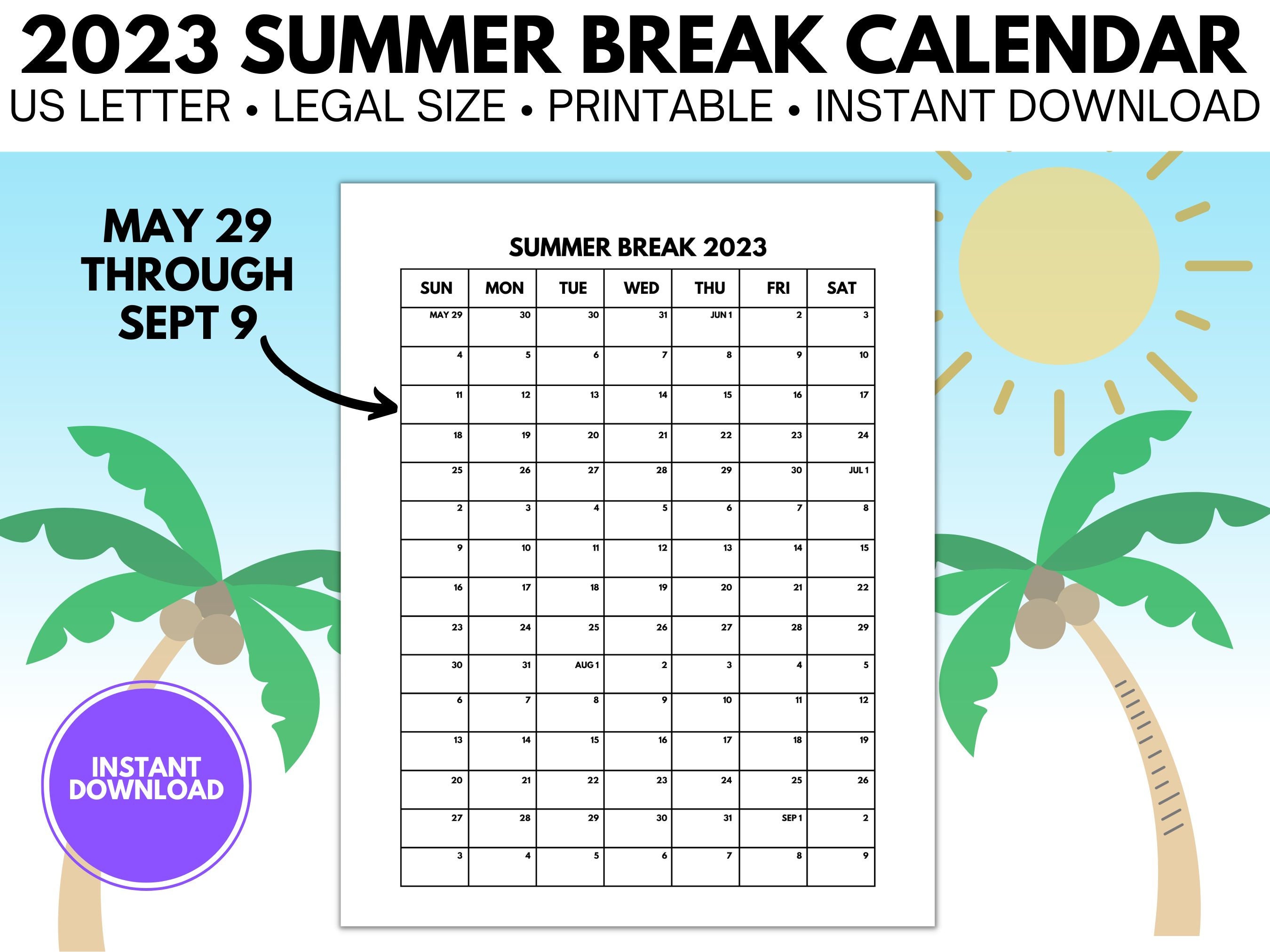 June July August Calendar