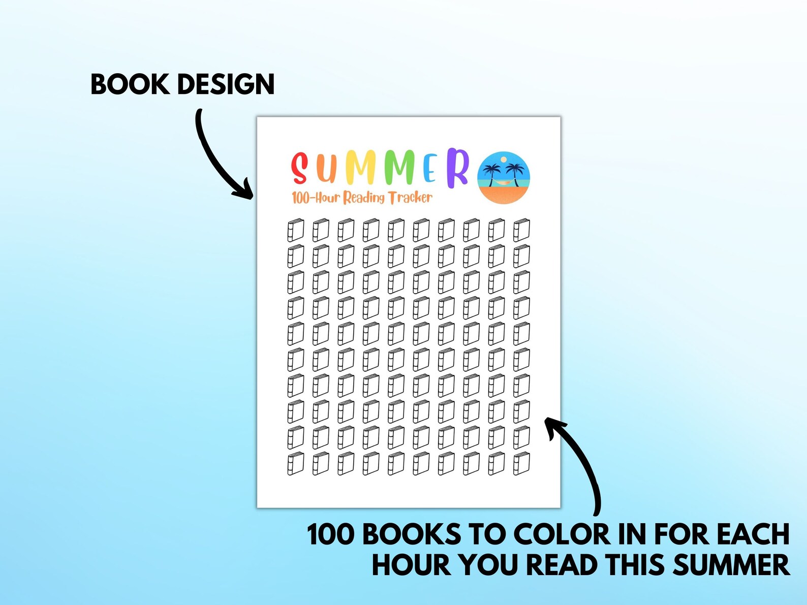 Summer Reading Challenge Log - Bundle of Five Designs - Beach and ...