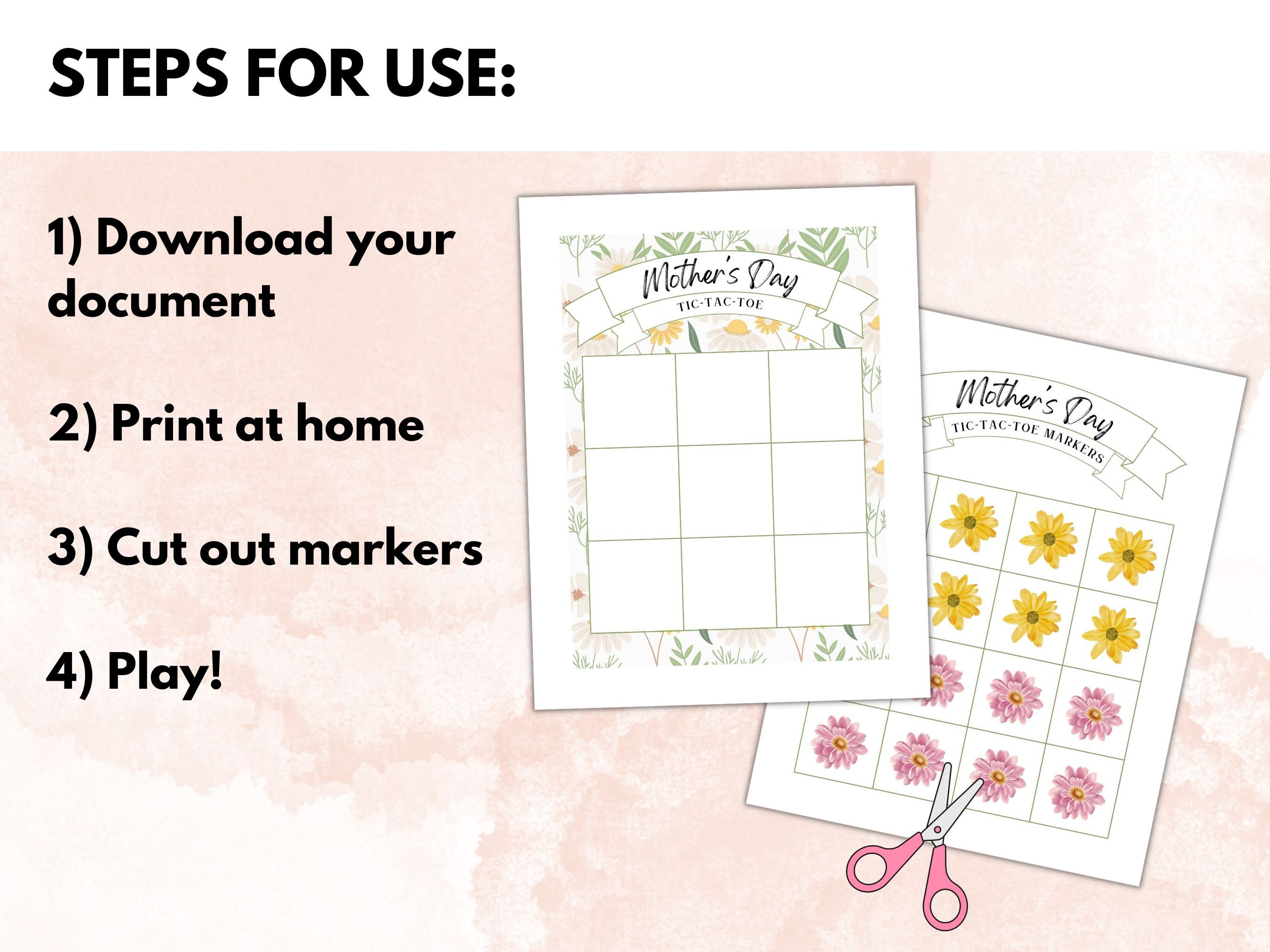 Printable Mother's Day Tic Tac Toe Game | Instant Printable Gift for ...