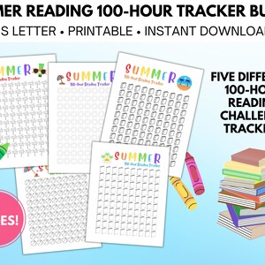 Summer Reading Challenge Log - Bundle of Five Designs - Beach and ...
