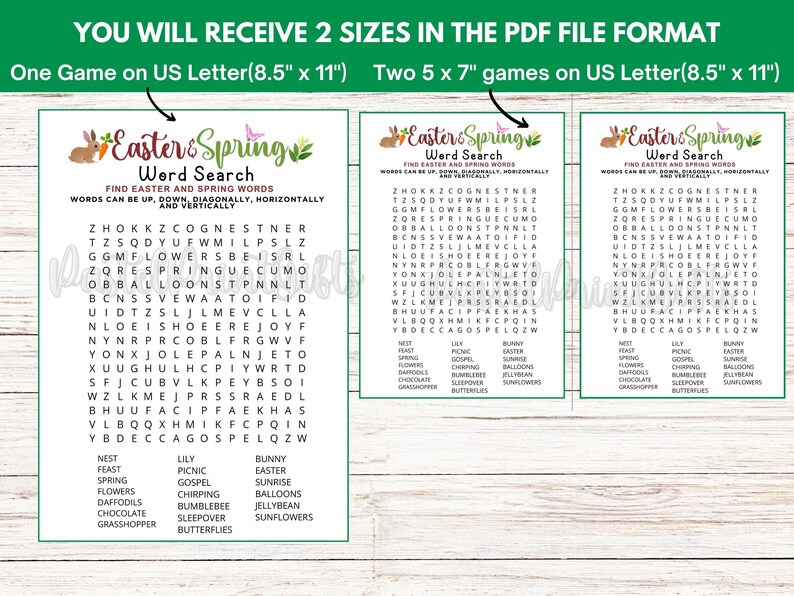 Printable Easter and Spring Word Search | Easter and Spring Activity ...