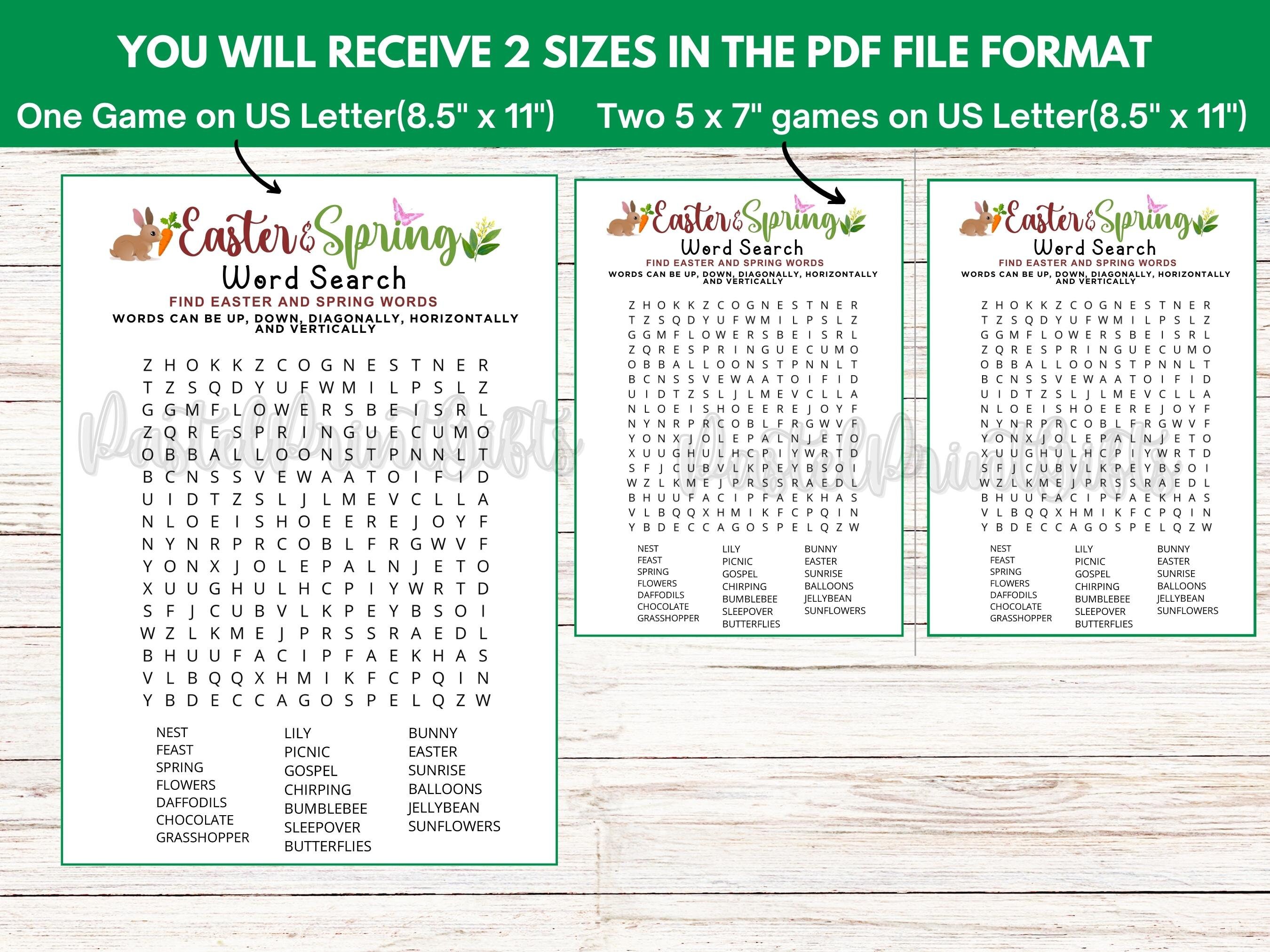 Printable Easter and Spring Word Search | Easter and Spring Activity ...